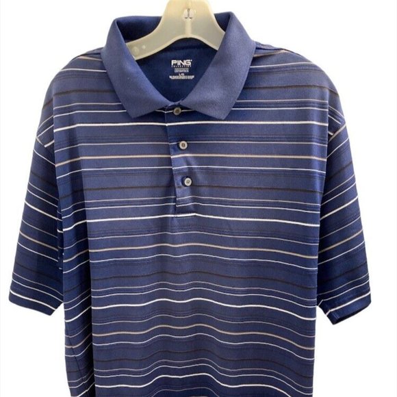 Ping | Shirts | Ping Performance Mens Polo Shirt Sz Lg Short Sleeves ...